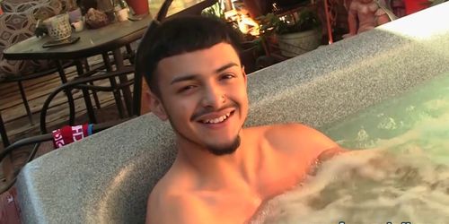 Zack Randall Young Cutie Jerks Off And Cums In The Back Yard