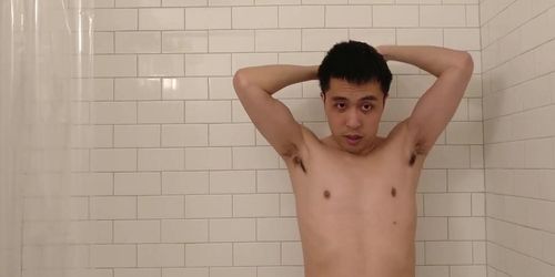 Topless Chinese Guy Teaches How To Cut Own Hair