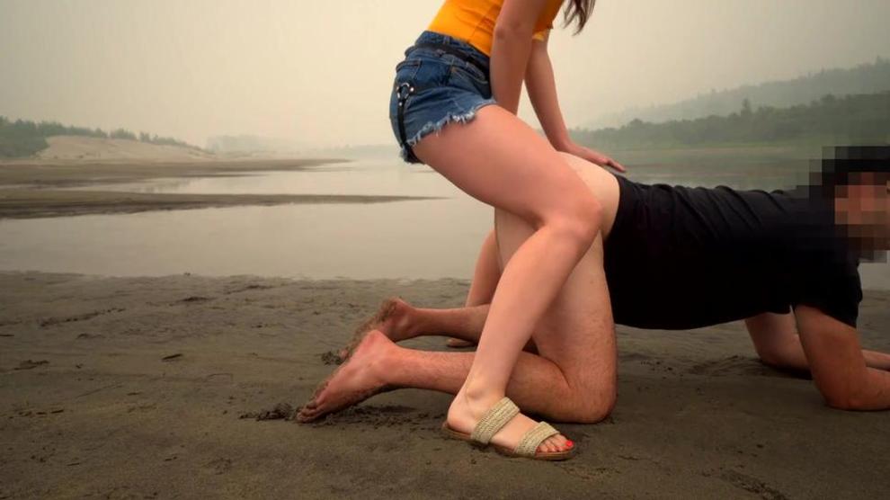Porn Blooper Public Strapon Sex Interrupted By Group Of Off Road Vehicles At The River