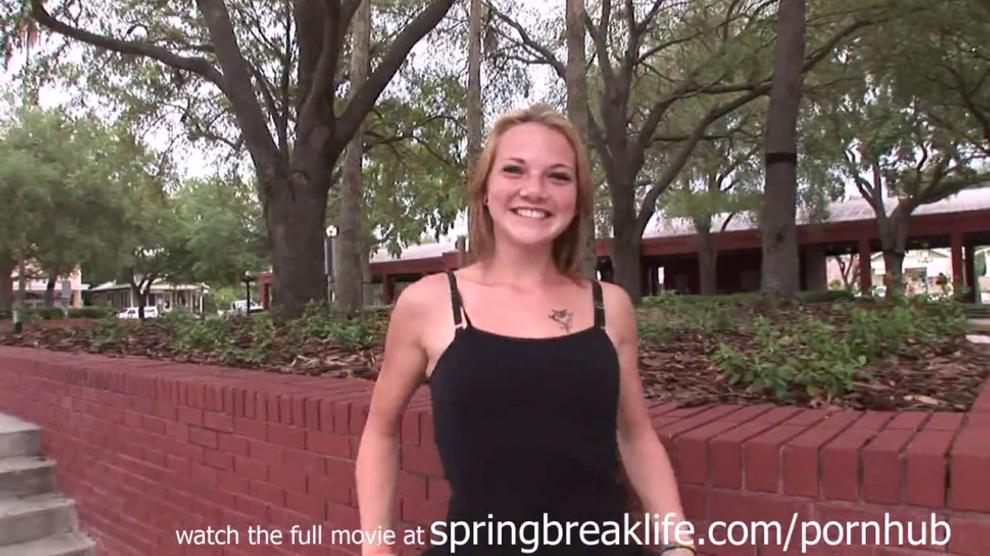 Cute Girl Flashing On Campus